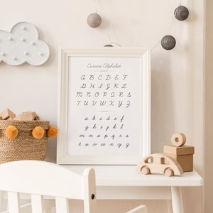 Cursive Alphabet Poster, Handwriting Chart, ABC Print, Educational Art ...