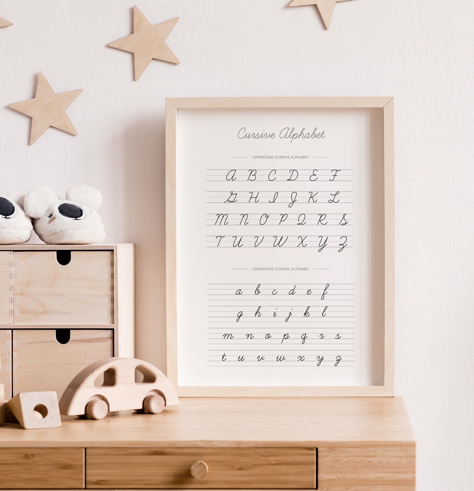Cursive Alphabet Poster Handwriting Chart ABC Print | Etsy