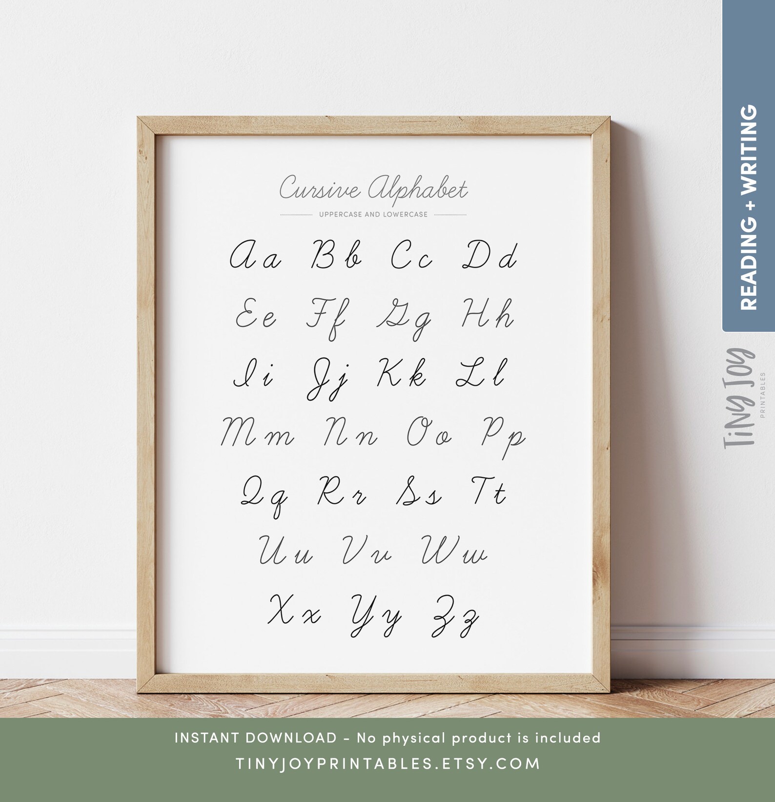 Cursive Alphabet Poster, Handwriting Chart, ABC Print, Educational Art ...