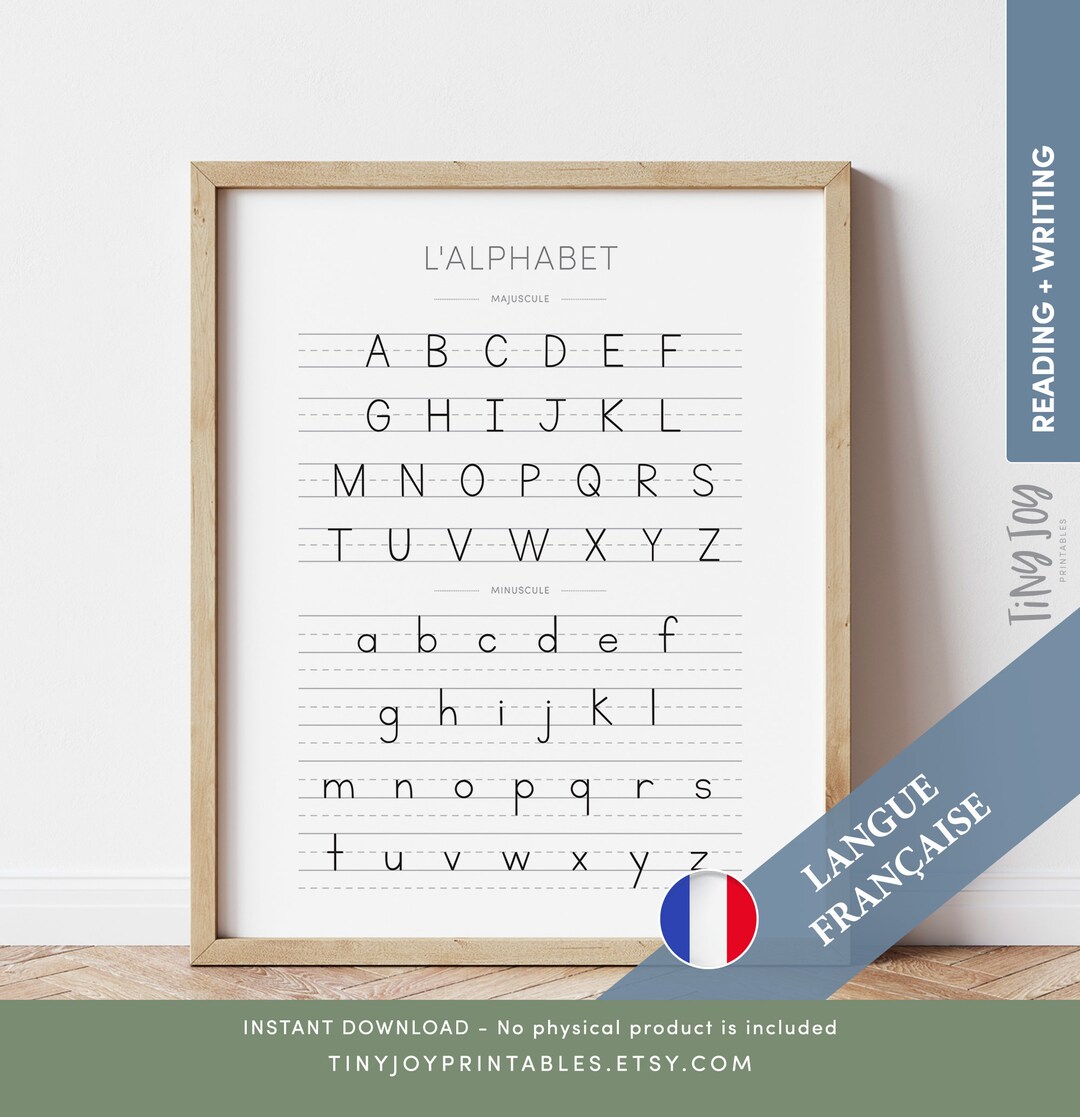 French Alphabet Poster, Handwriting Chart, ABC Print, Educational Art ...