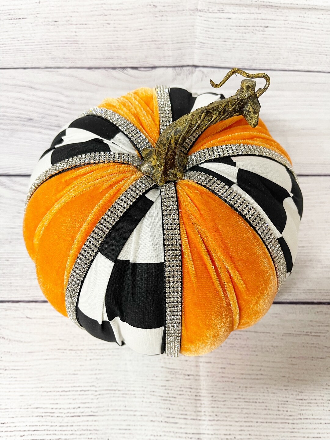 Velvet Pumpkins, Checkered Pumpkins, Wreath Attachments, Rhinestone ...