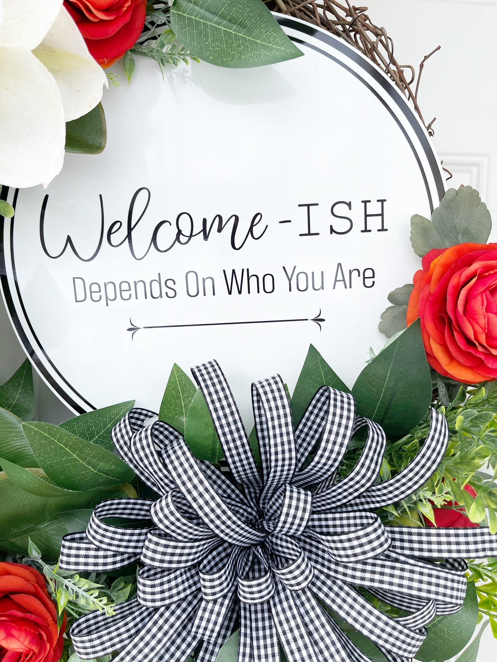 Welcome Wreath Whimsical Welcome Wreath Spring Welcome - Etsy