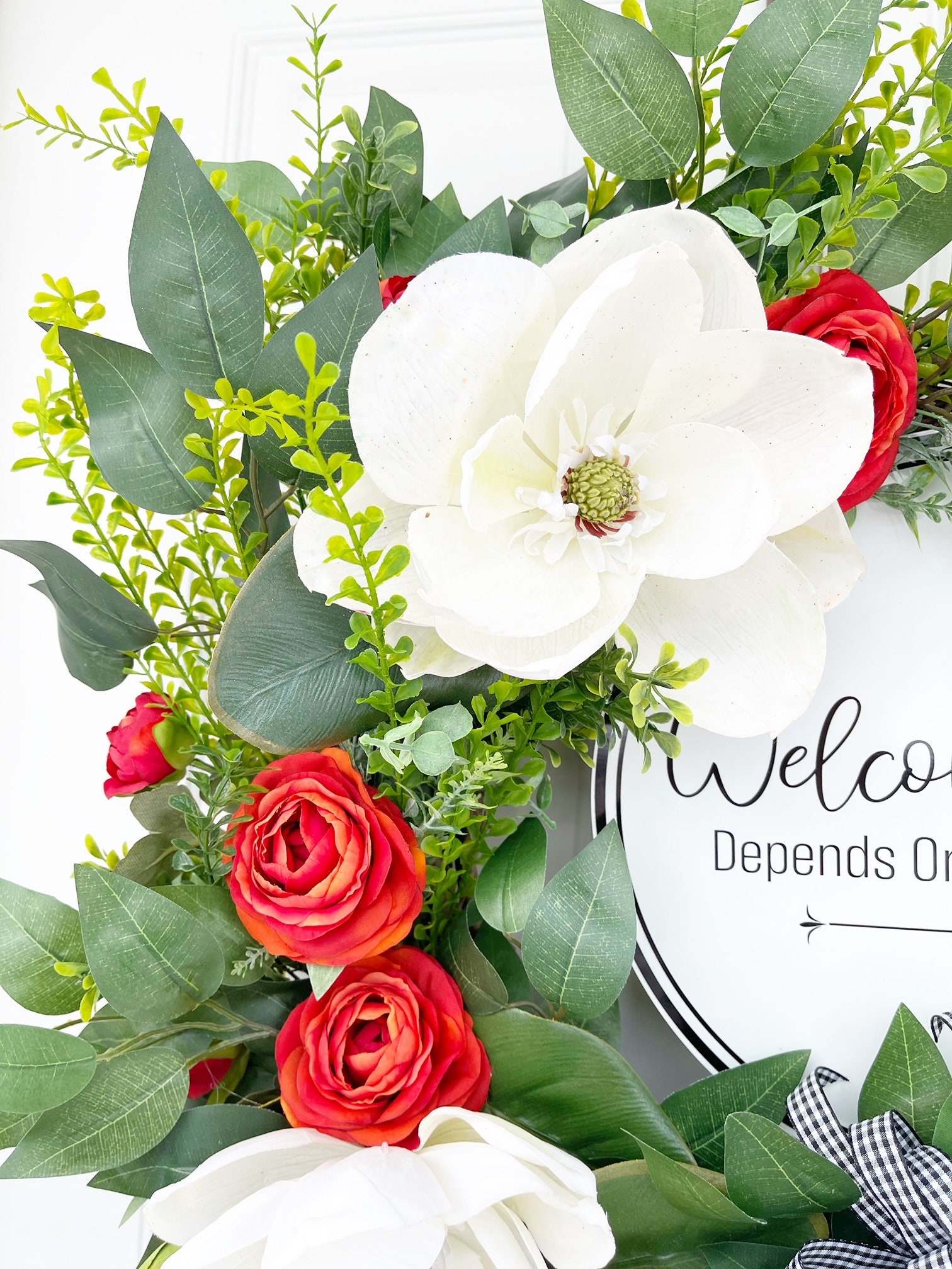 Welcome Wreath Whimsical Welcome Wreath Spring Welcome - Etsy