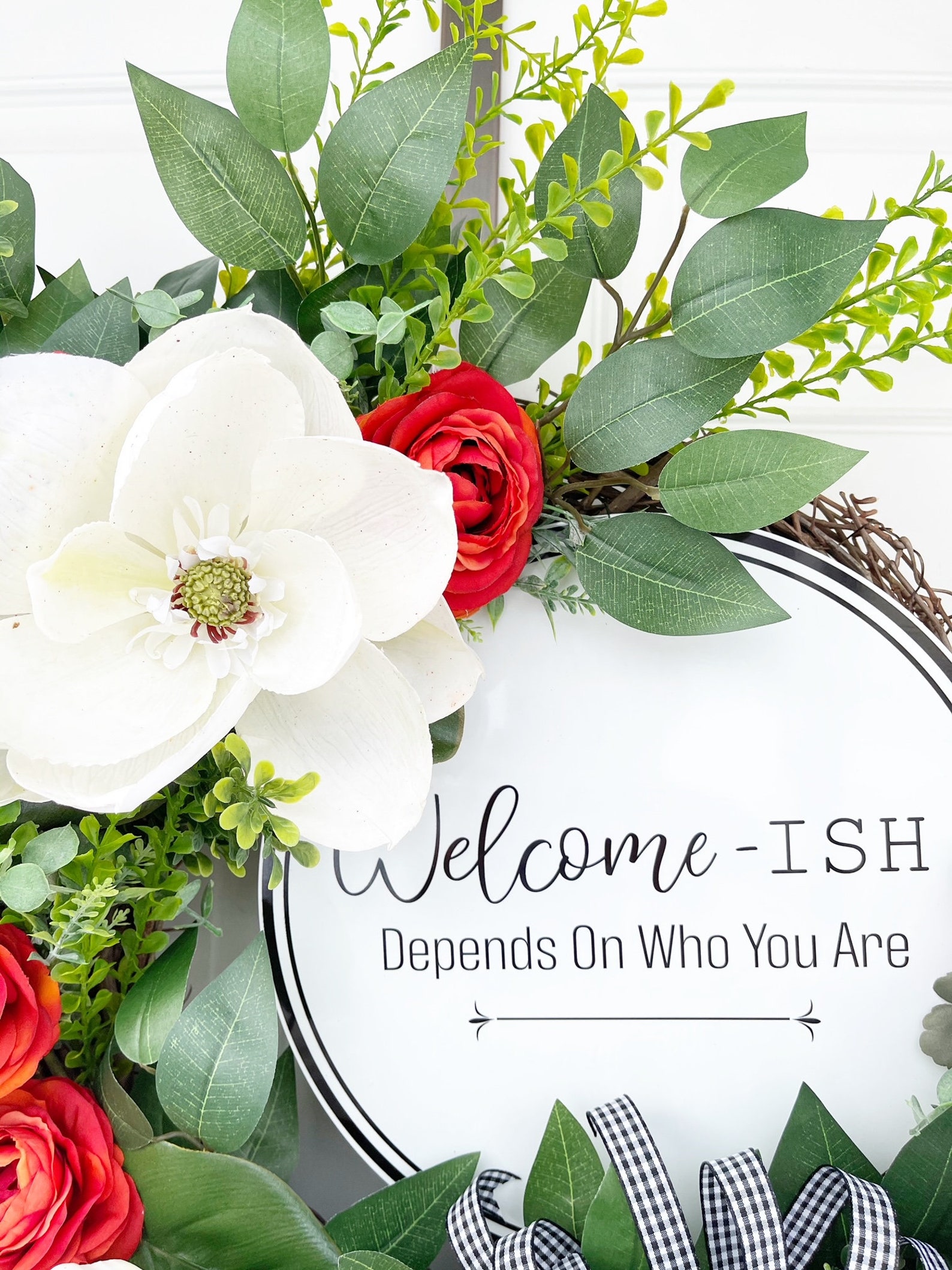 Welcome Wreath Whimsical Welcome Wreath Spring Welcome - Etsy