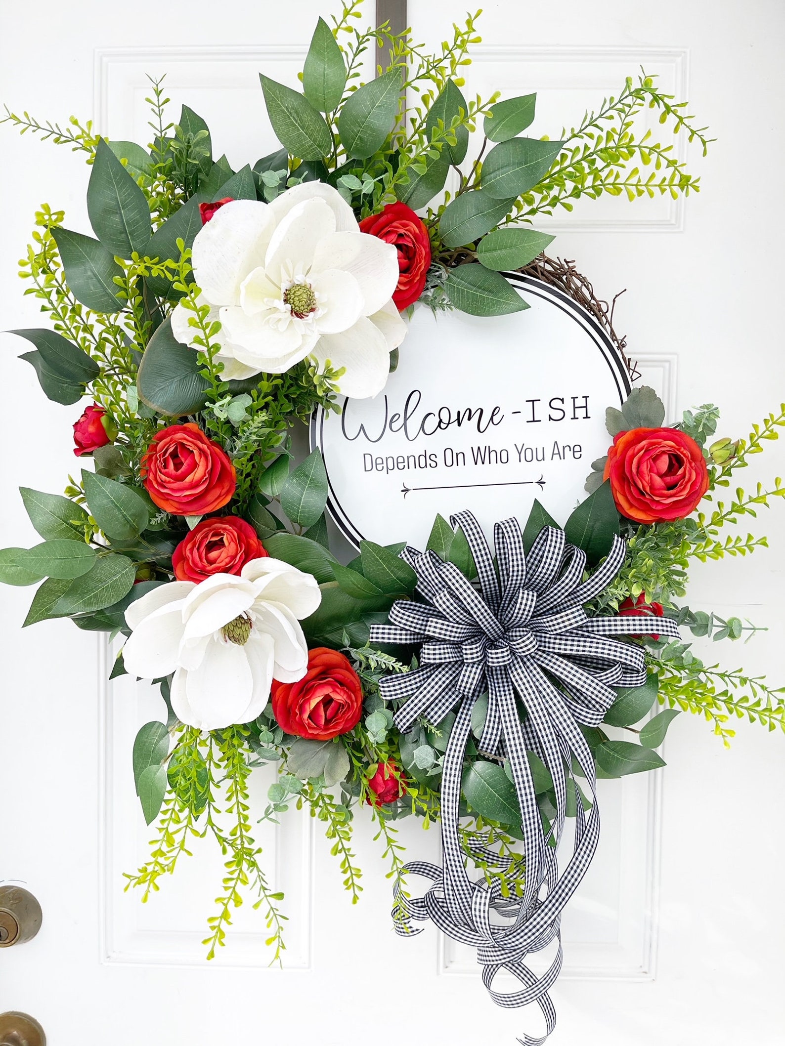 Welcome Wreath Whimsical Welcome Wreath Spring Welcome - Etsy