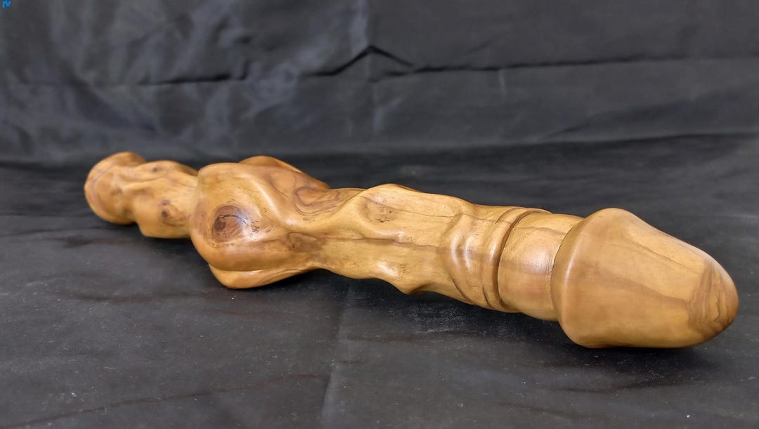 Phallic Object, Double Phallus in Olive Wood Wooden Phallus Sculpture ...