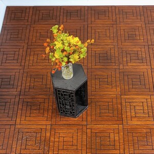 Miniature Cognac Wooden Flooring Tiles 1:12 Scale, Dollhouse Miniatures ...