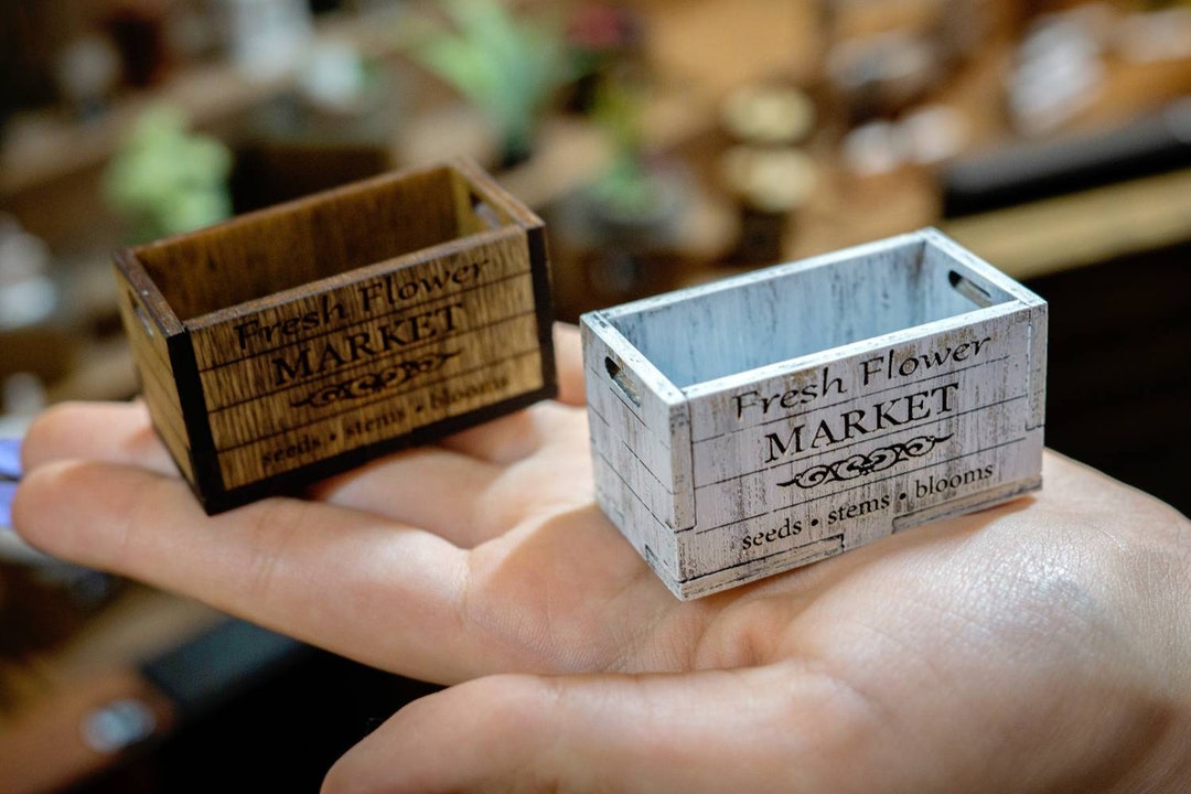 Miniature Vintage Rustic Farmhouse Crate (1pc) - Dollhouse, Decoration ...