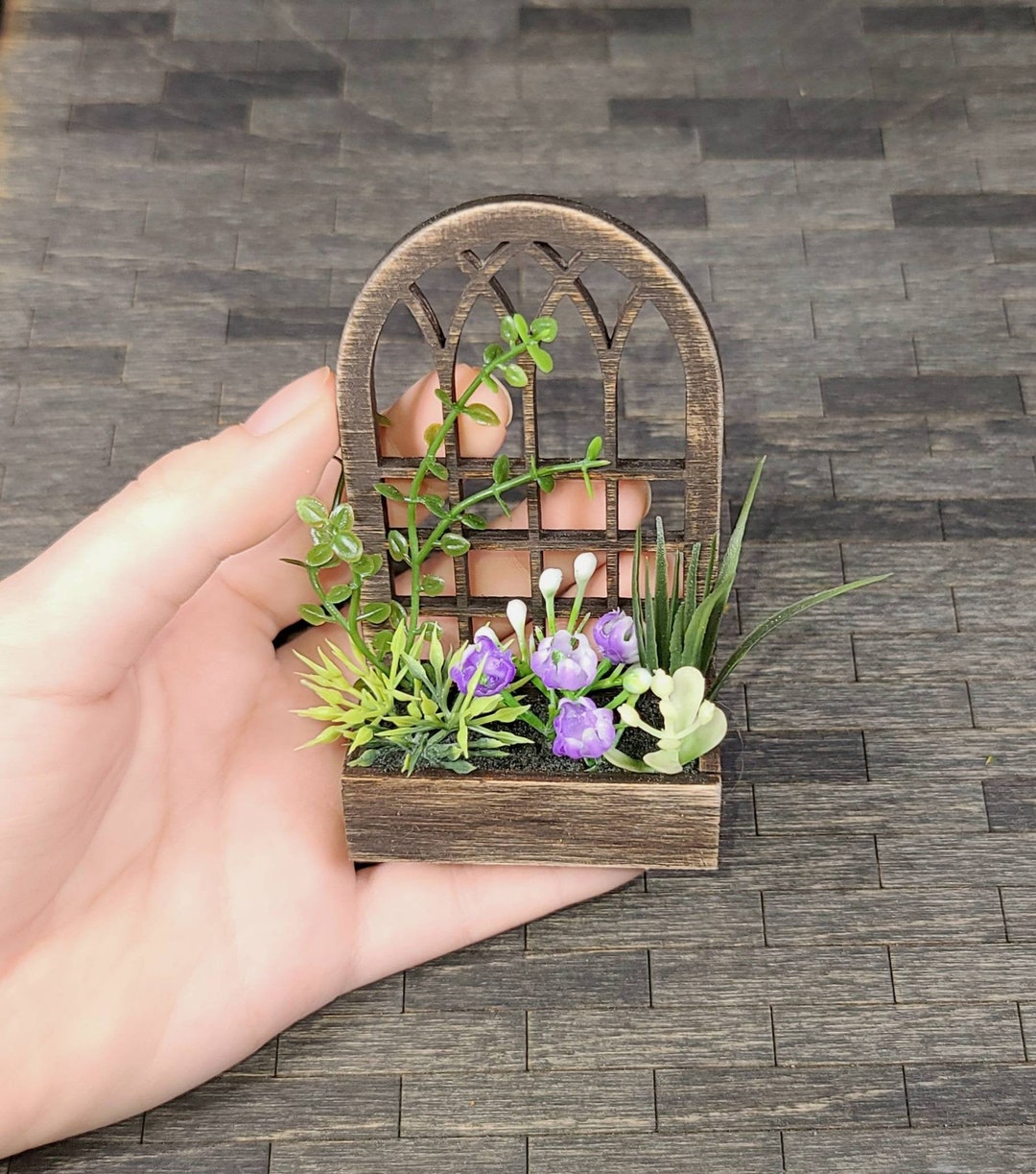 1/12 Scale Trellis With Planter Box Dollhouse Miniatures - Etsy