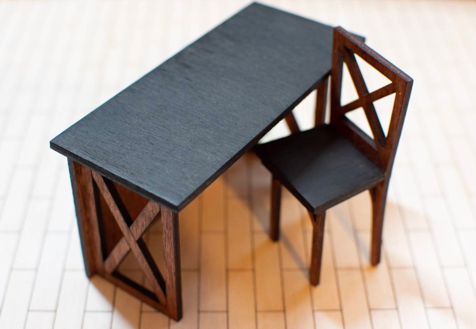 Dollhouse Miniature Desk and Chair Miniature Decorations - Etsy