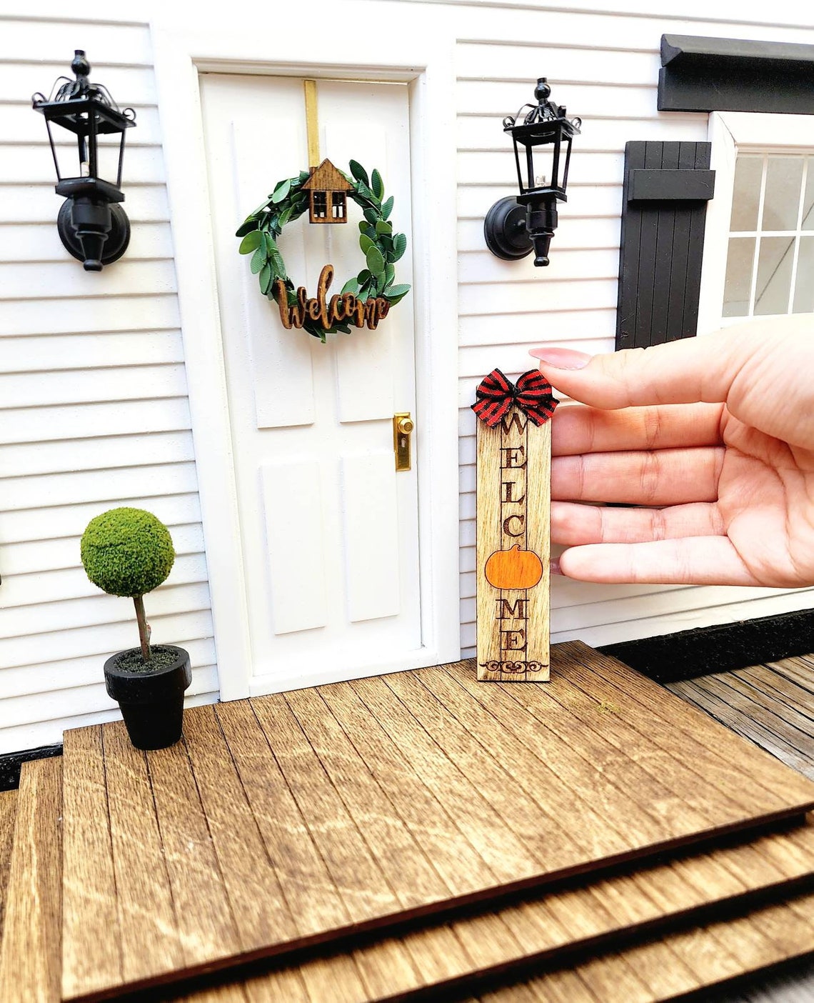 Miniature Welcome Sign Autumn Dollhouse 1:12 Dollhouse - Etsy