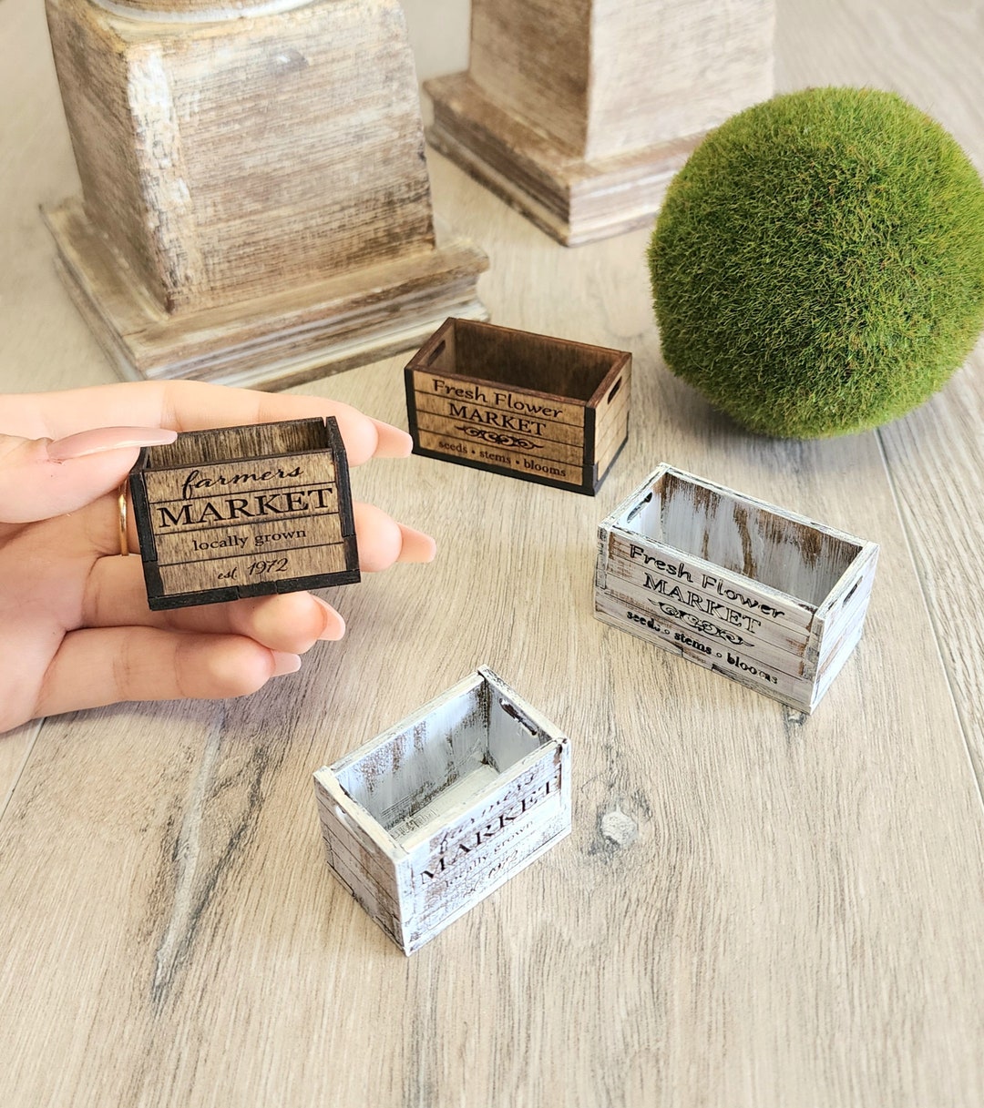 Miniature Vintage Rustic Farmhouse Crate (1pc) - Dollhouse, Decorations ...