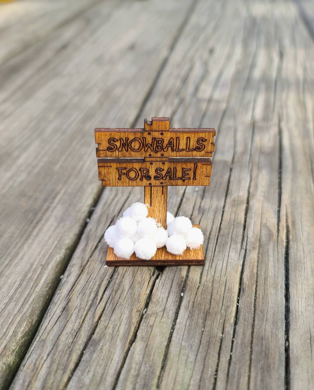 Miniature Dollhouse Christmas Snowball Sign (1:12 Scale) - Dollhouse ...
