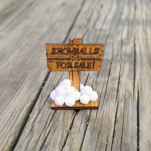 Miniature Dollhouse Christmas Snowball Sign (1:12 Scale) - Dollhouse ...