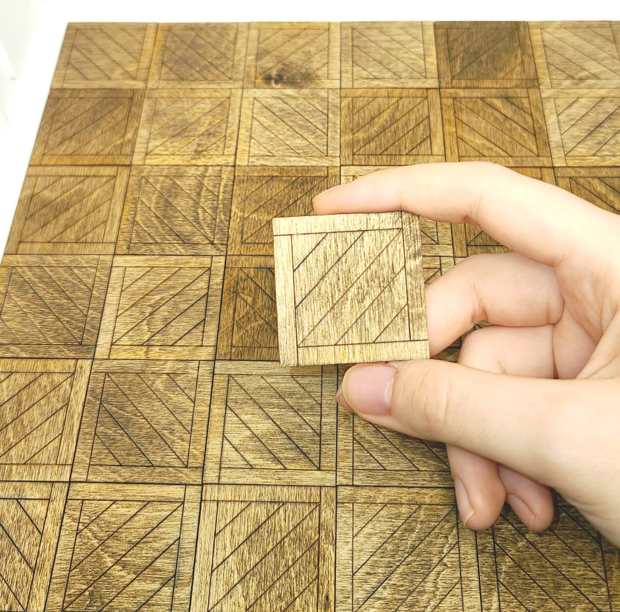 1/12 Miniature Wooden Flooring Tiles - Dollhouse Miniatures, Mini ...