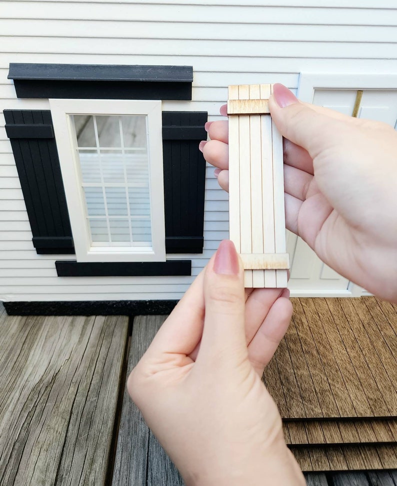 Dollhouse Miniature DIY Wooden Windows Shutters 1:12 - Etsy