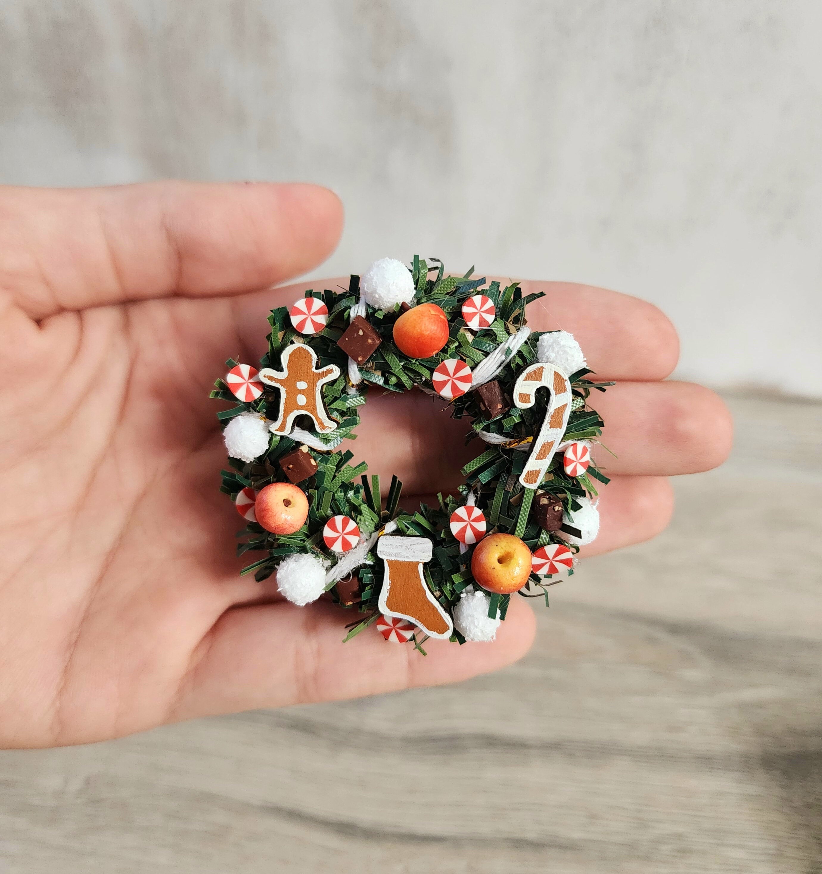 Miniature Dollhouse Gingerbread Christmas Wreath - Fairy Garden ...