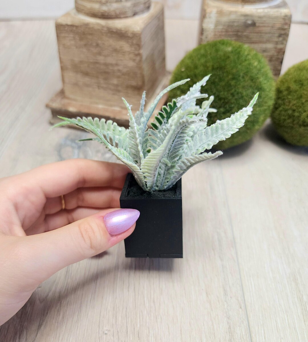 Dollhouse Miniature Large Potted Fern - Mini Plant, Flowers Bouquet, 1: ...