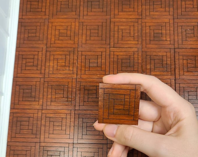 Miniature Cognac Wooden Flooring Tiles - (1:12 Scale), Dollhouse ...