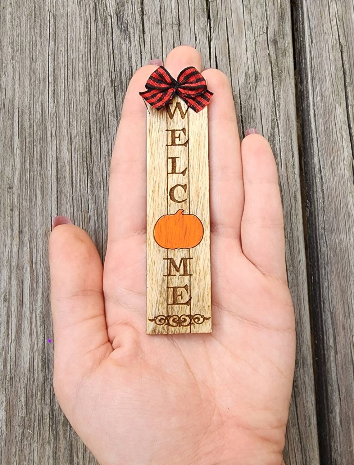 Miniature Welcome Sign Autumn Dollhouse 1:12 Dollhouse - Etsy