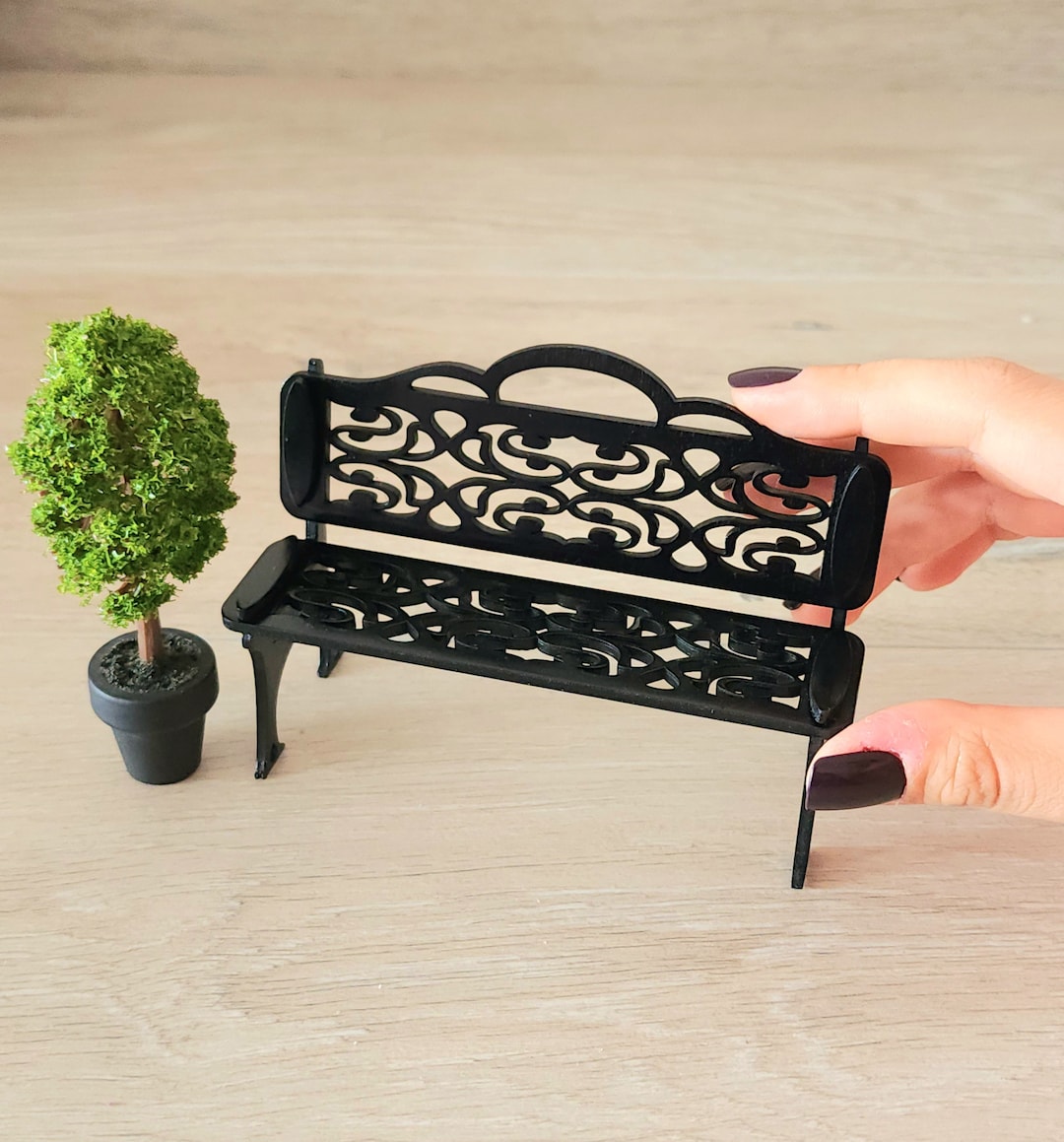 Miniature Dollhouse Garden Bench 1:12 Scale 1pc Miniatures, Fairy ...