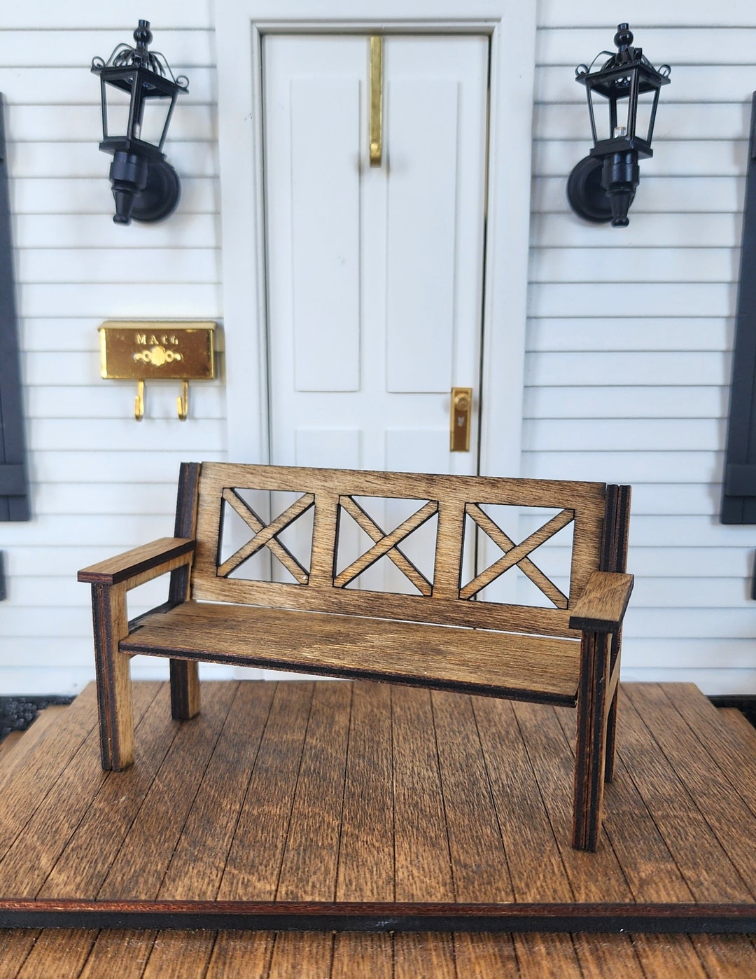 Miniature Dollhouse Farmhouse Bench 1:12 Scale (1pc) - Miniatures ...