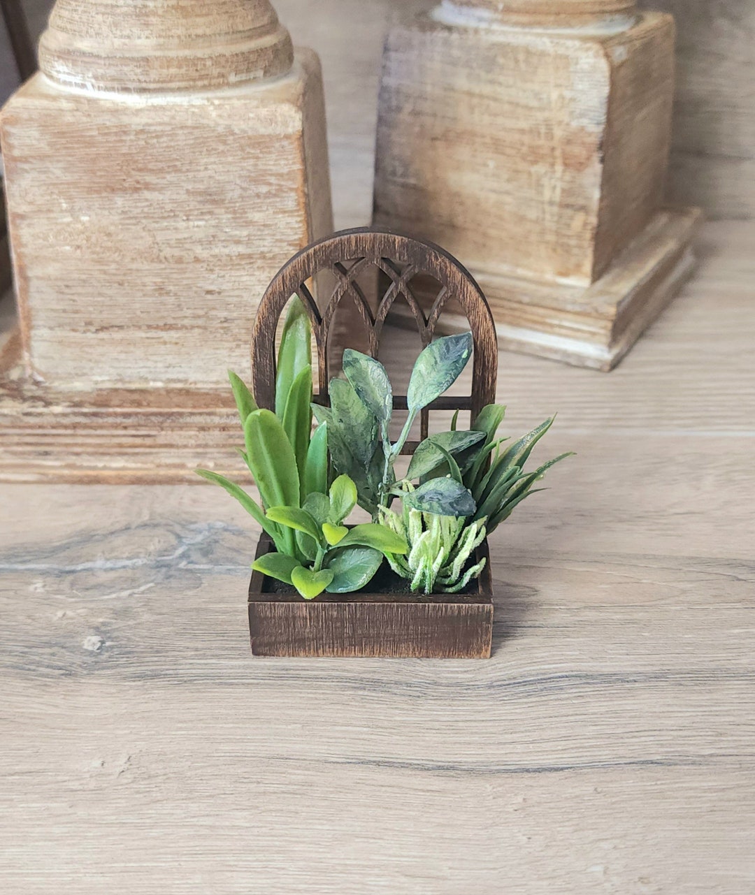 1/12 Scale Trellis With Planter Box - Dollhouse Miniatures, Fairy ...