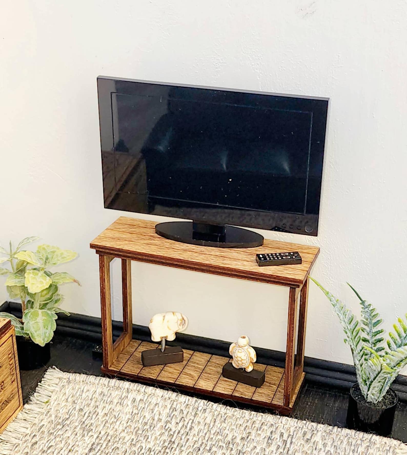 Dollhouse Miniature Flat Screen TV 1:12 Doll Furniture - Etsy