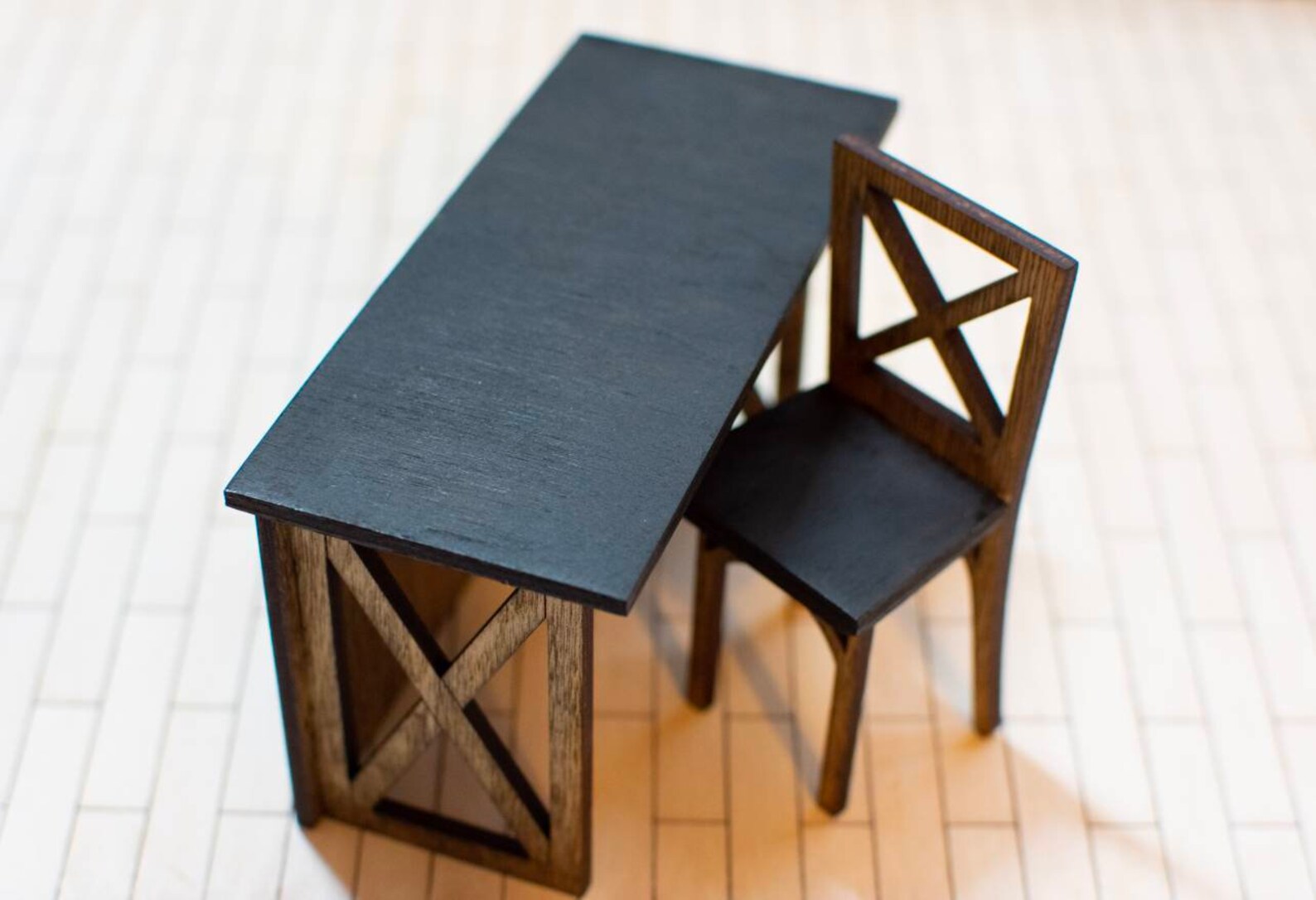 Dollhouse Miniature Desk and Chair Miniature Decorations - Etsy