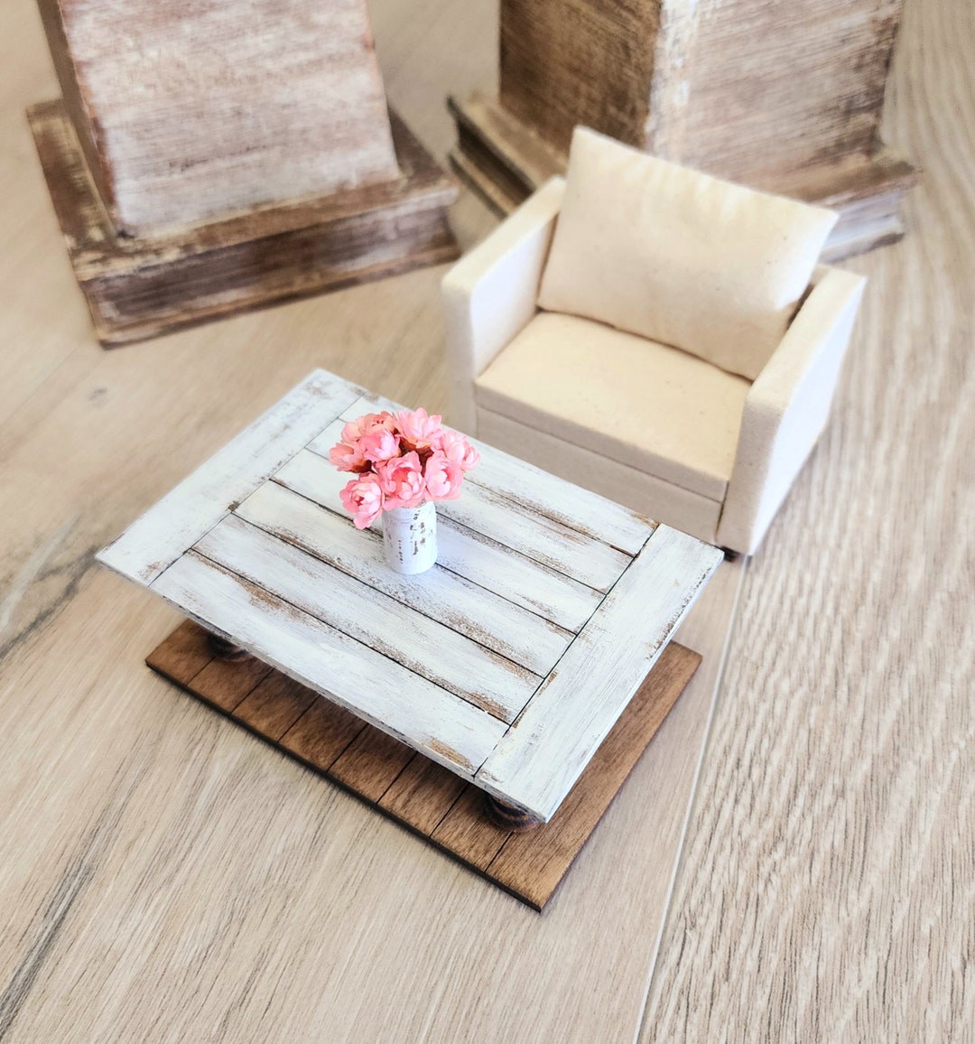 Miniature Pink Flowers Bouquet - Miniature Decorations, Greenhouse ...