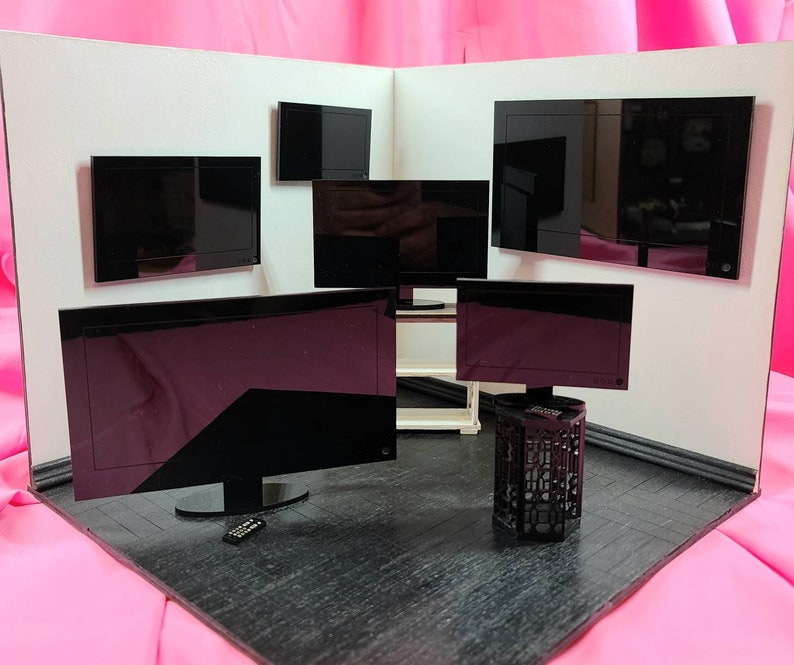Dollhouse Miniature Flat Screen TV 1:12 Doll Furniture - Etsy