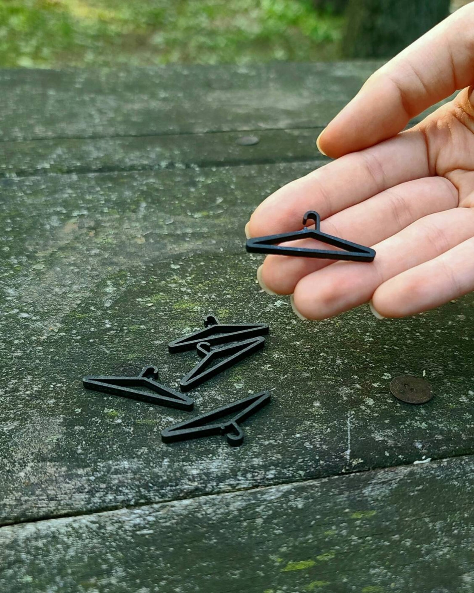 Miniature Clothes Hanger 6pc Black or Light Wood Dollhouse | Etsy