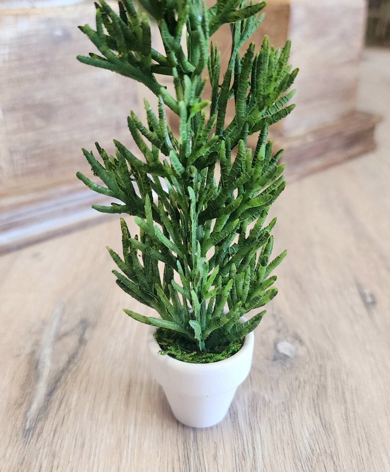 Dollhouse Miniature Tall Potted Tree - Mini Plant, Flowers Bouquet ...