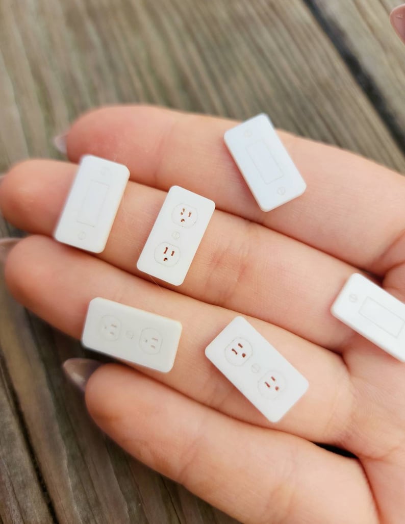Miniature Power Outlet and Light Switches 6pc Miniatures - Etsy