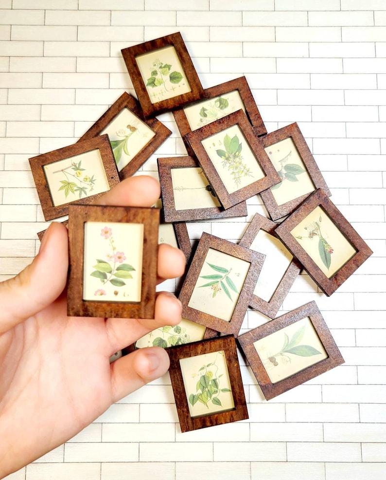 Miniature Painting Wall Art 2pc Miniature Decorations - Etsy