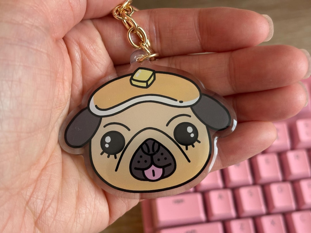 Pancake the Pug Keychain - Etsy