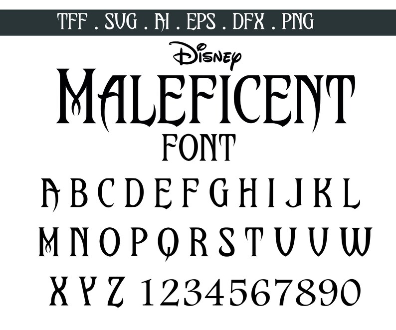 Maleficent font disney villains font villain font | Etsy