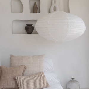 Linen Off-white DOME Light Shade Linen Pendant Light Handmade Pendant ...