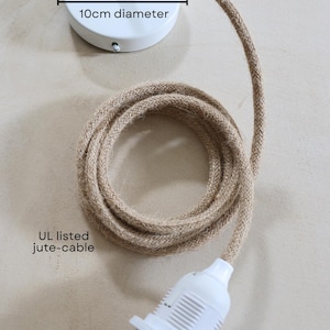 Jute Ceiling Pendant Kit E27 - White - Etsy