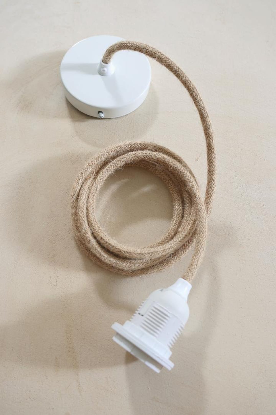 Jute Ceiling Pendant Kit E27 - White - Etsy