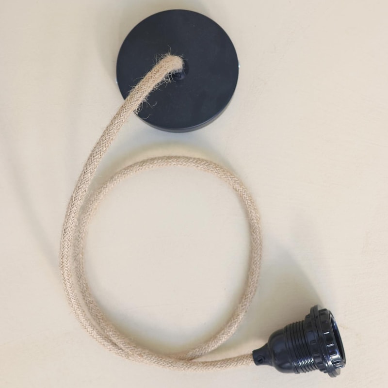 Black Rope Pendant Light - Etsy