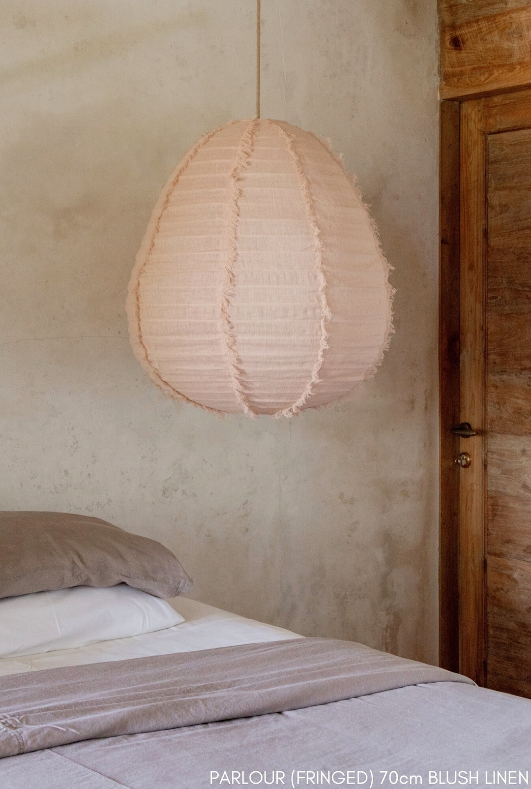 Linen Blush PARLOUR Light Shade – Linen Pendant Light – Handmade ...