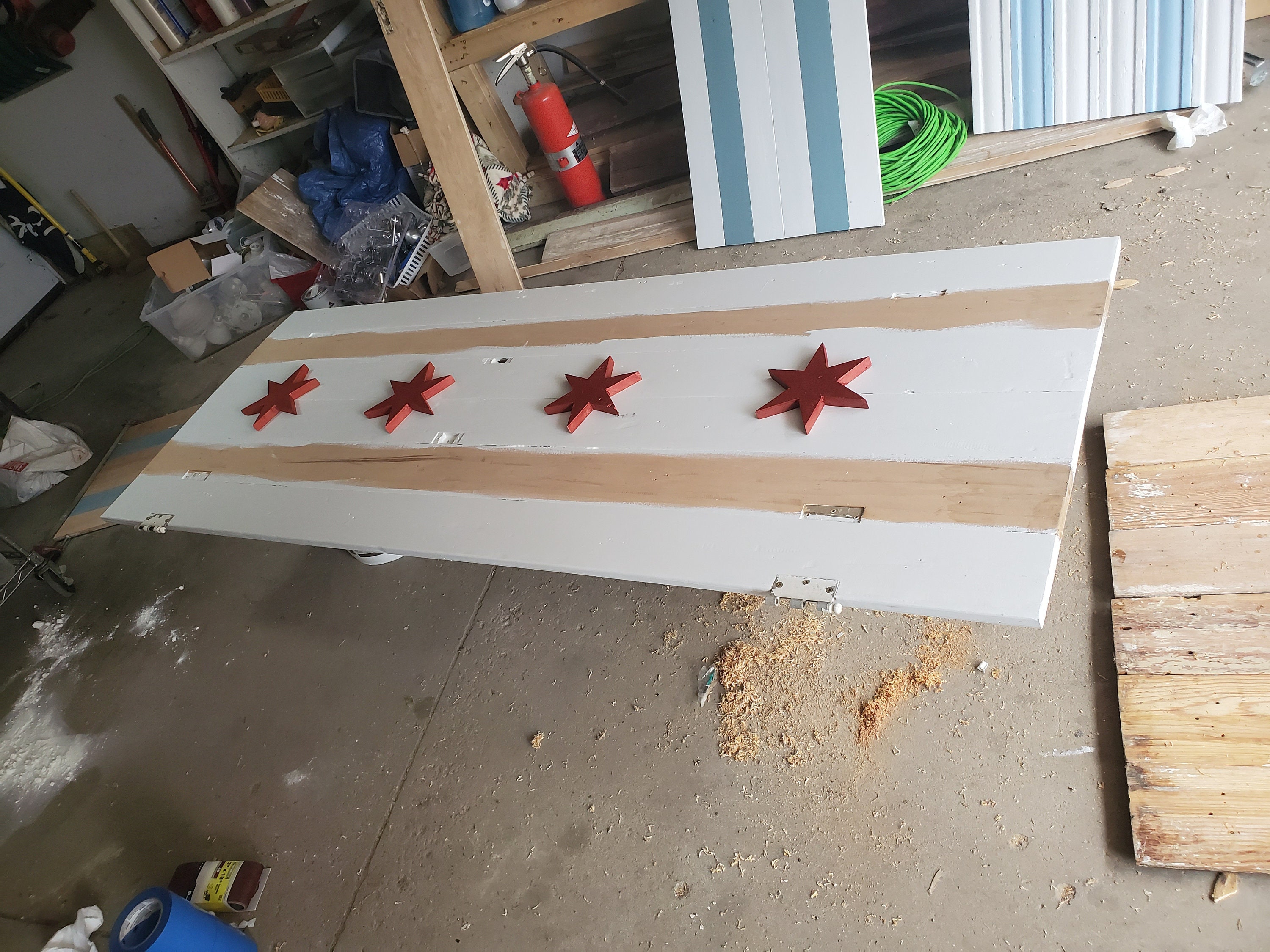 Chicago Flags Made From Reclaimed Chicago Apartment Trim and Door Jambs ...