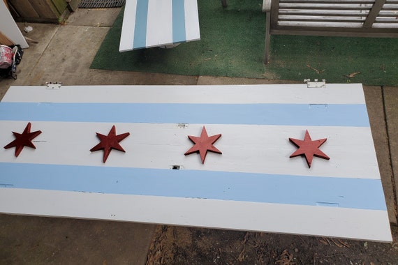 Chicago Flags Made From Reclaimed Chicago Apartment Trim and Door Jambs Etsy