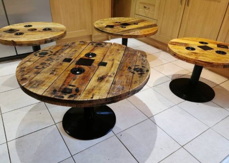 Wooden Cable Drum Reel Round Dinning Living Room Pub Table | Etsy UK