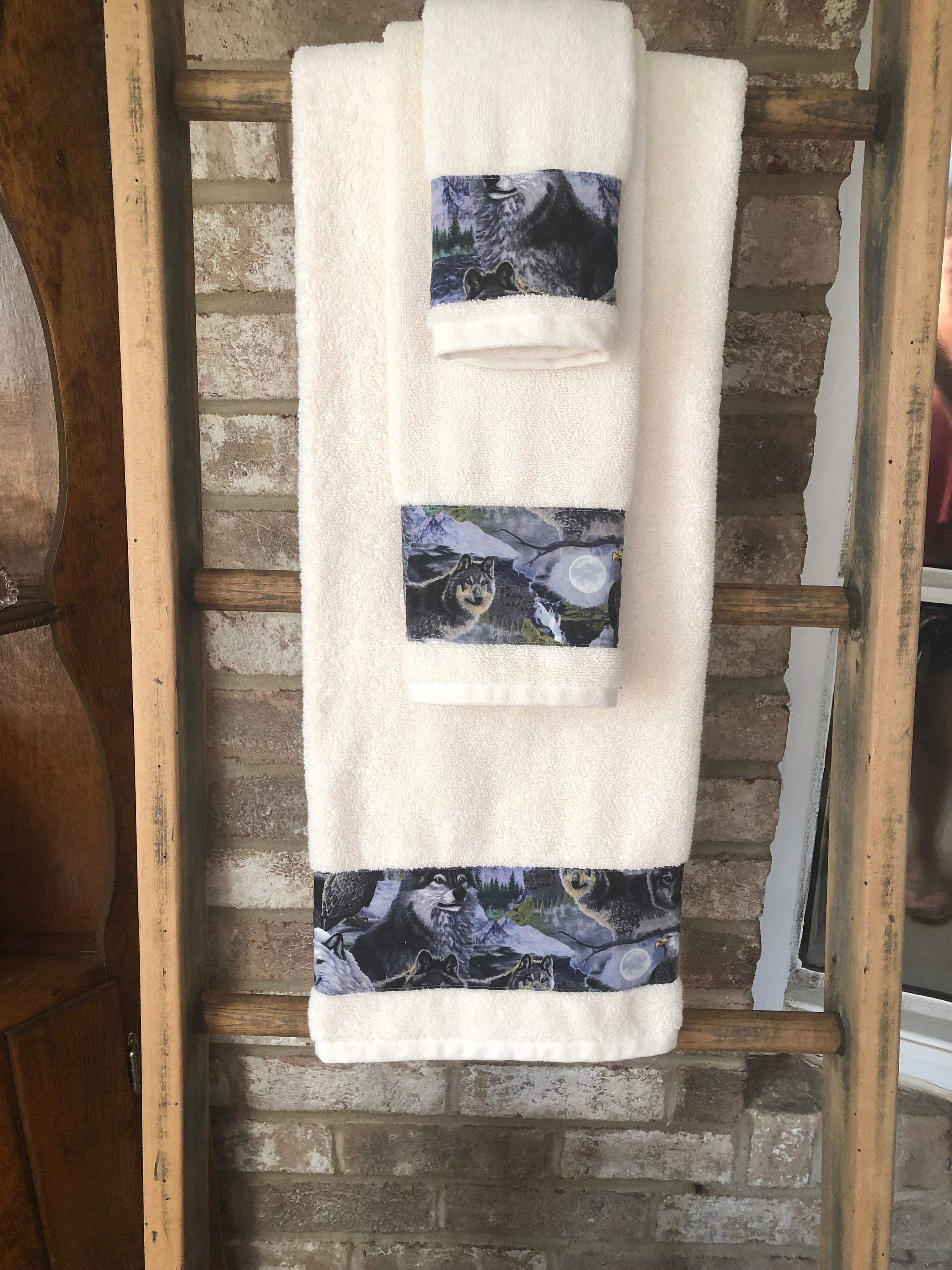 Wilderness Wolves Decorative Towel Sets - Etsy Ireland