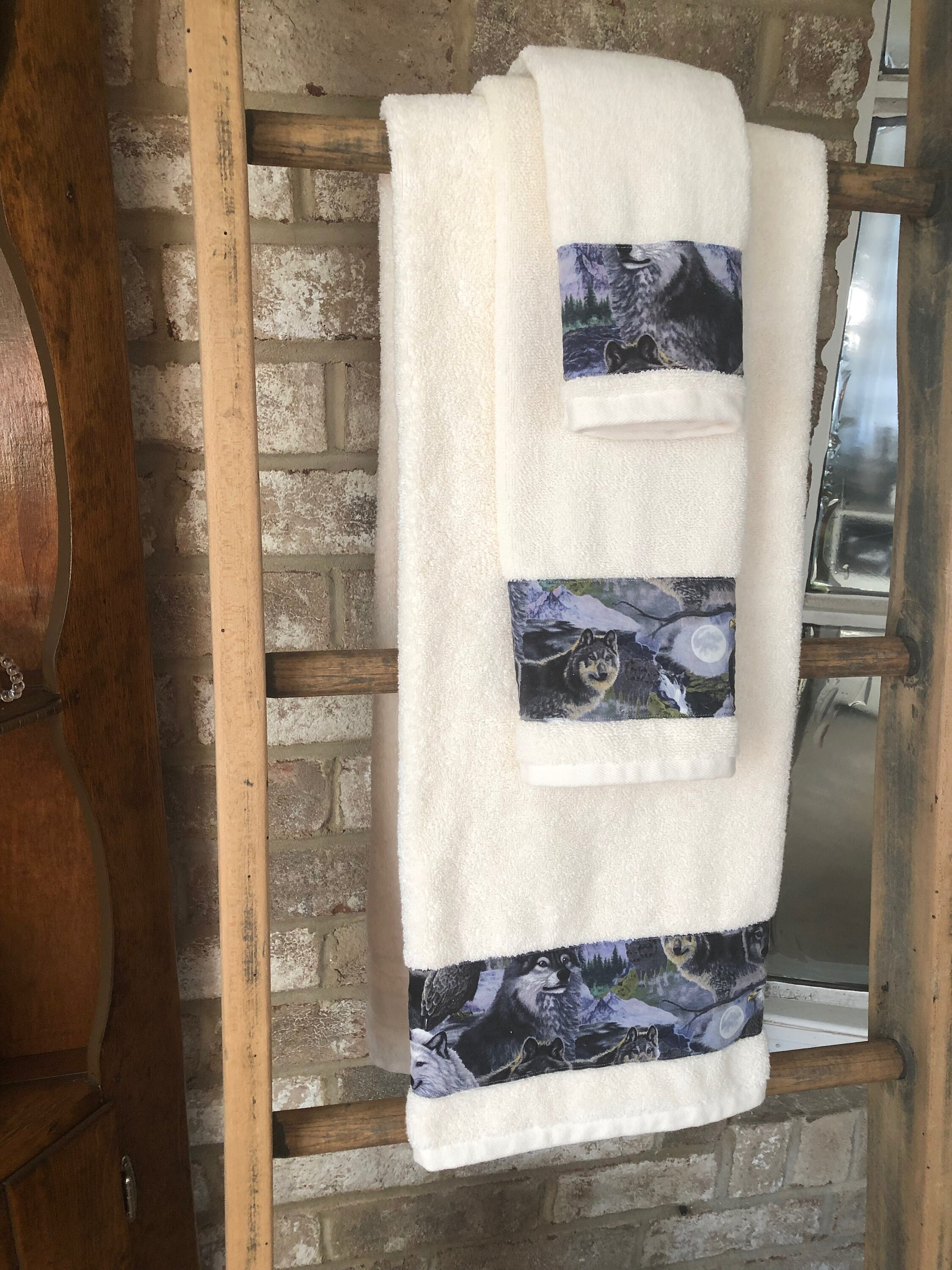 Wilderness Wolves Decorative Towel Sets - Etsy