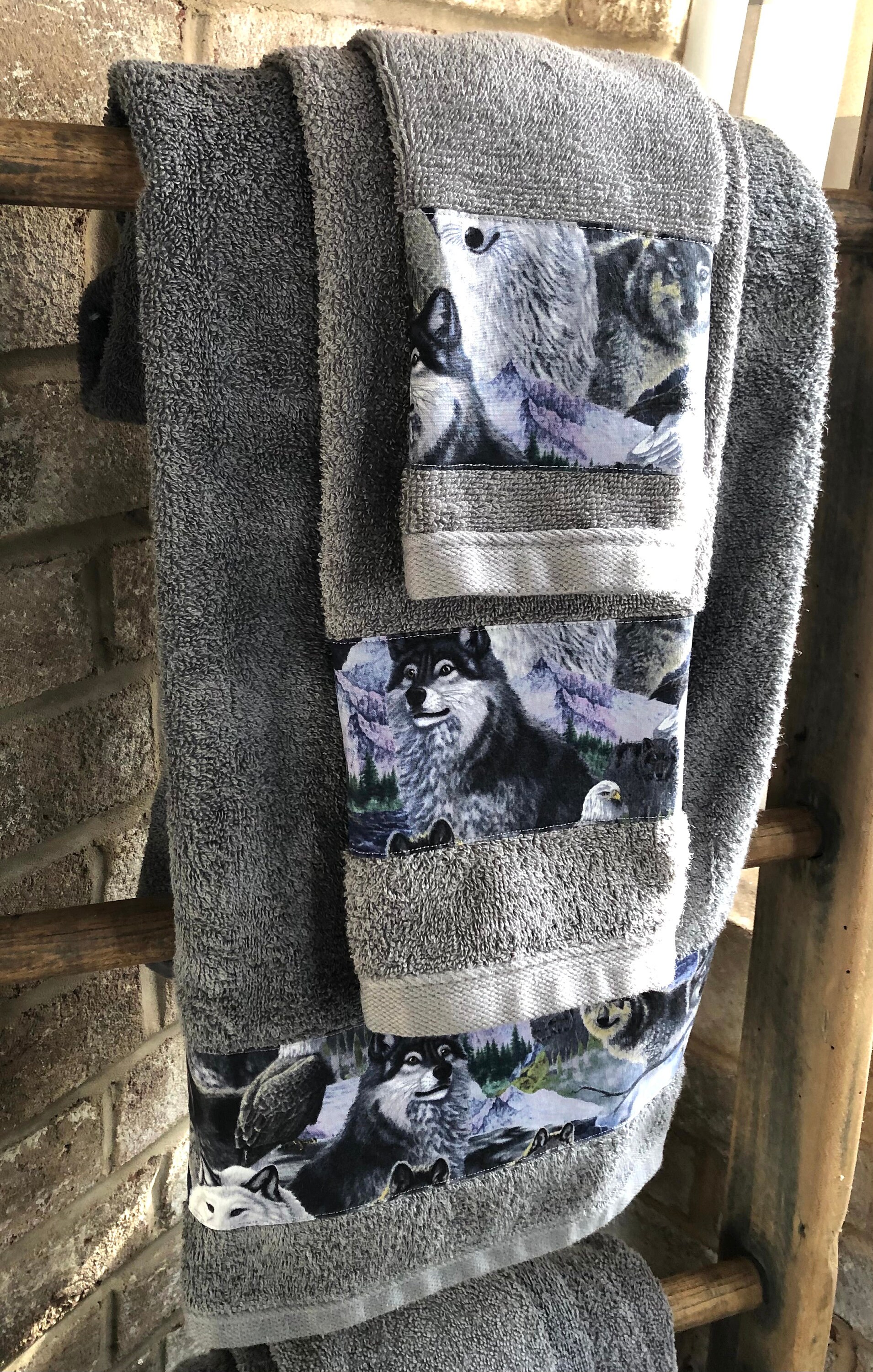 Wilderness Wolves Decorative Towel Sets - Etsy Ireland