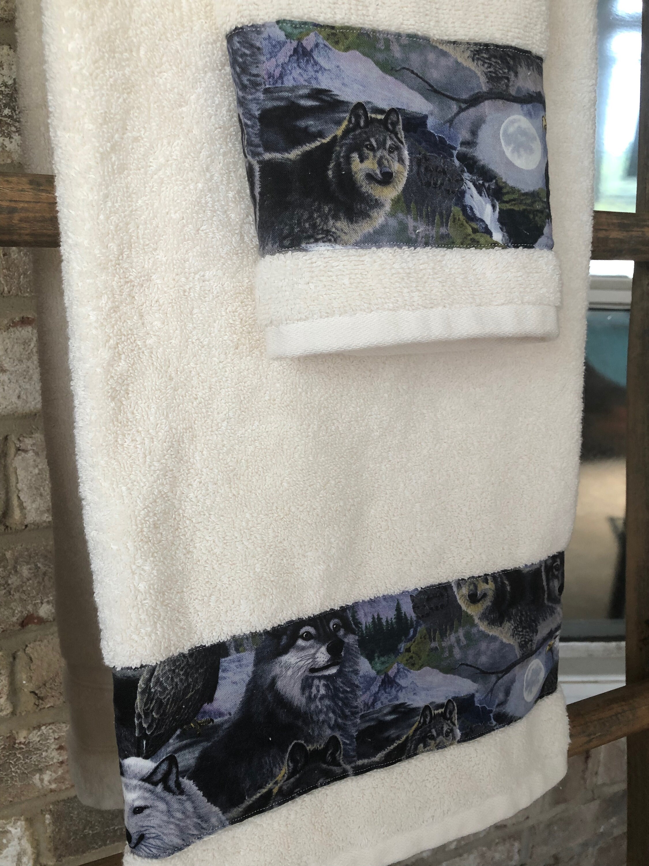 Wilderness Wolves Decorative Towel Sets - Etsy