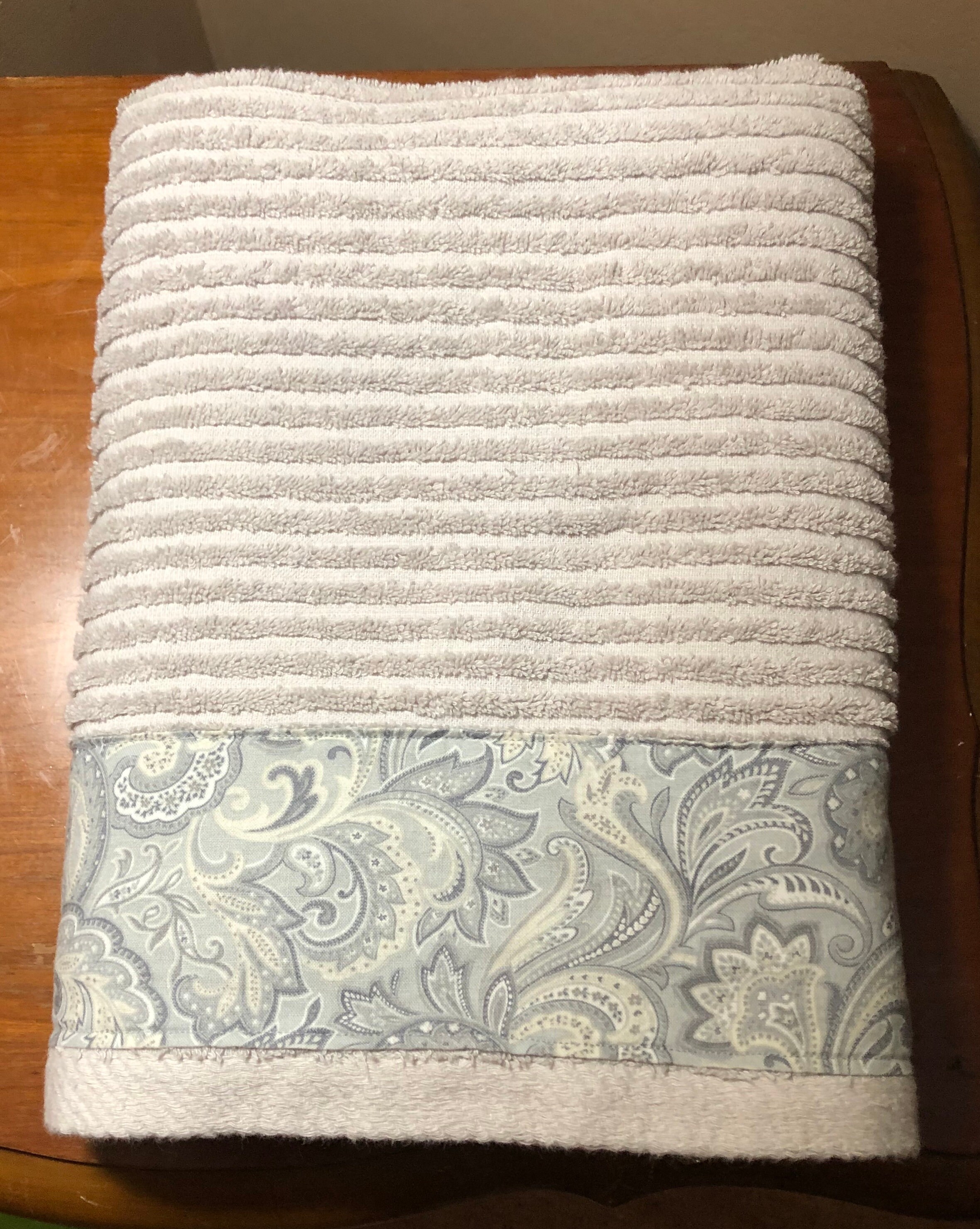 Grey Vintage Paisley Decorative Towel Sets | Etsy